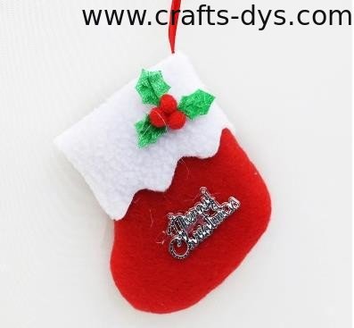 Mini Christmas boots and  gloves Christmas  decorations hang on Christmas tree