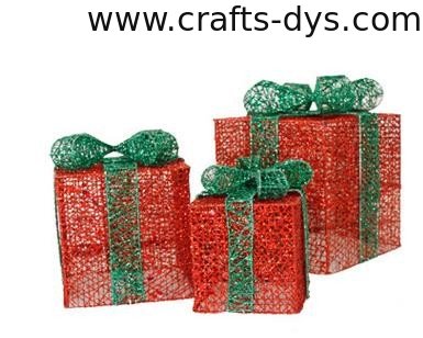 Christmas decorations, wrought iron box, bowknot Christmas gift box window set decoration supplies
