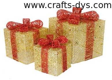 Christmas decorations, wrought iron box, bowknot Christmas gift box window set decoration supplies
