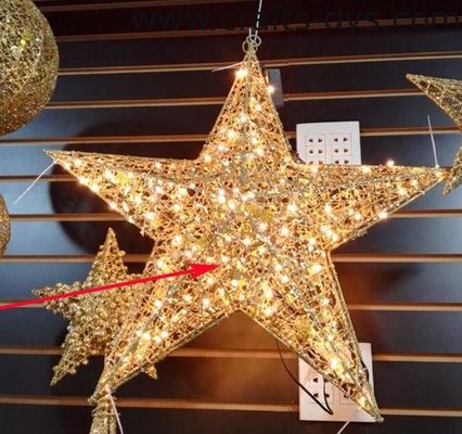Wrought iron hollow three-dimensional pentagram Christmas decoration stores hotel opening condole top wedding layout