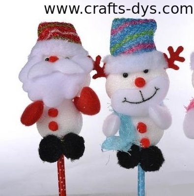 Christmas gift Santa Claus, snowman pen Big head doll ballpoint pen Interesting gifts for children
