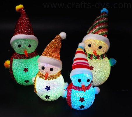 Christmas acrylic  glowing snowman,Flash Santa Claus, Christmas small gifts furnishing articles children's toys