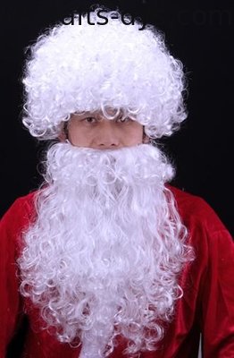 Santa Claus beard, hair net,white beard, wig hairdos, Christmas supplies, santas Santa beard wig length model