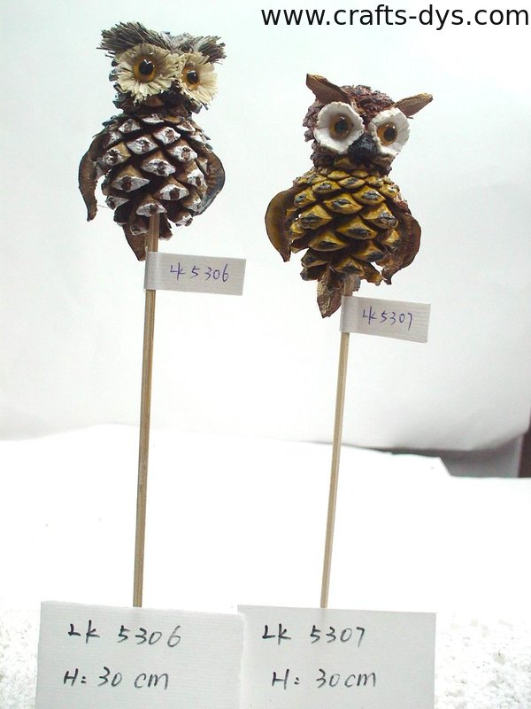 Handmade owl,Length:29.5cm,bark and grass easter day’s gifts and garden ornament