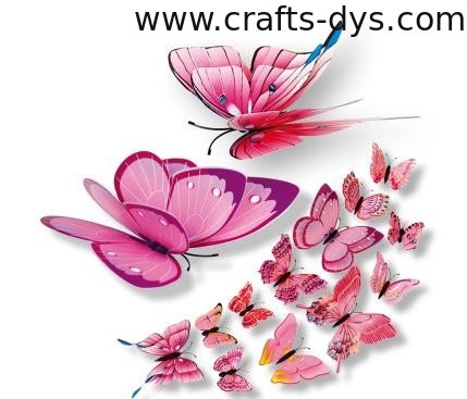 Simple 3D simulation butterfly, double. Wall stick, bedroom adornment, holiday gifts, Christmas decorations