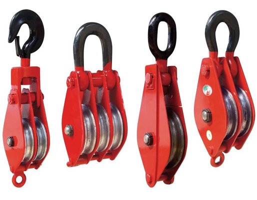 Pulley block with hook/ring,Three-Sheave