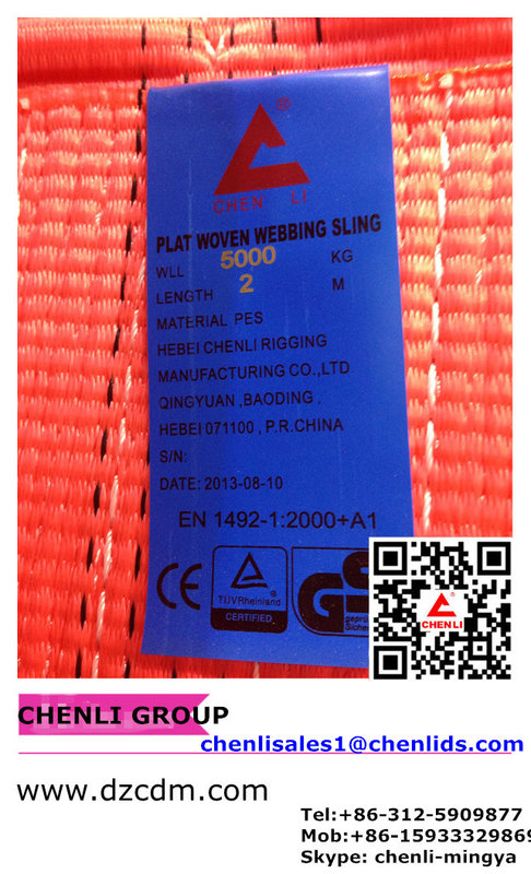 5:1 polyester webbing sling, EYE AND EYE TYPE, CE.