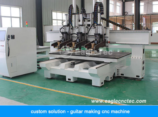Three Head ATC CNC Router for Guitar Making Working Size 2500x1300mm