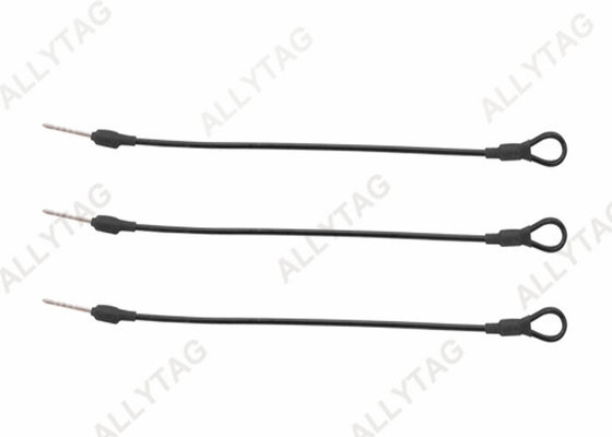 1.8mm Dia Anti Theft Accessories Steel Wire EAS Pin Lanyard With Loop Black