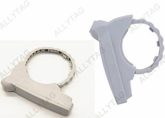 White Color Bottle Security Tags Anti Theft , Tooth Buckle Bottle Lock Tag