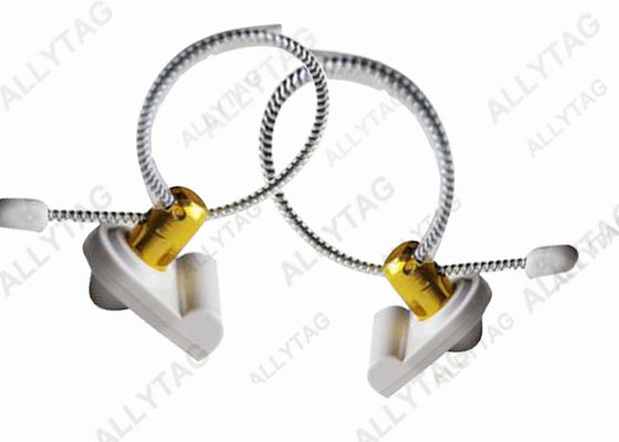 Stainless Steel Cable Lanyard Bottle Security Tags / AM 58Khz Wine Anti Theft Hard Tag