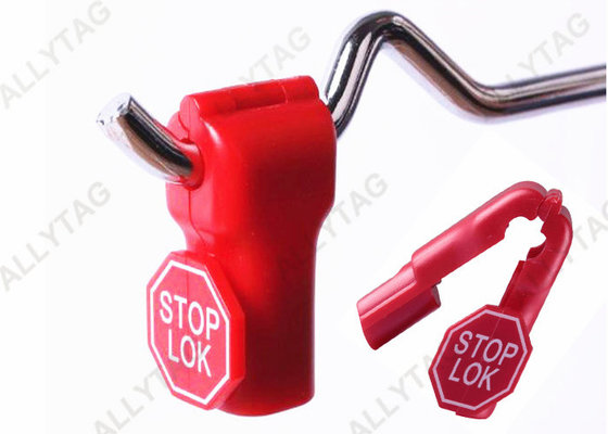 Red Color Display Hook Product Stop , Security Stop Lock 4mm - 8mm Hole Diameter
