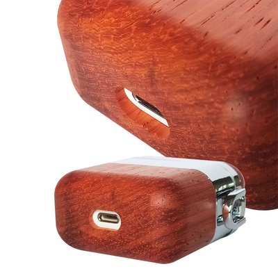 wood metal case protective cover compatible with apple airpods 2 and 1 blu tooth earphone supplier