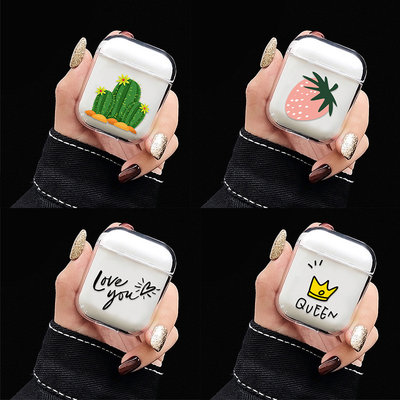 Music tracker Protective Cartoon Clear PC Cover Chargeable Headphone Case for Apple Airpods 1&2 Charging Case  supplier