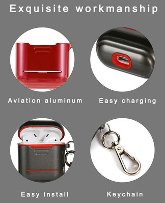 Shockproof Case Cover Portable Protective Silicone Metal Skin Cover Case for Airpods 2 & 1 supplier