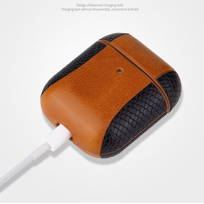 Genuine Leather Case Front LED Visible Charging Cover for Apple AirPod 2 & 1 supplier