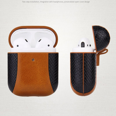 Genuine Leather Case Front LED Visible Charging Cover for Apple AirPod 2 & 1 supplier
