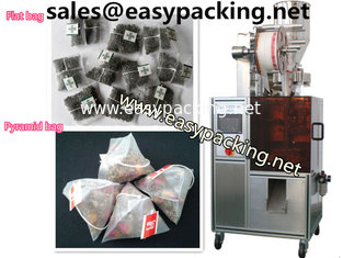 Automatic pyramid nylon tea bag packing machine with envelop
