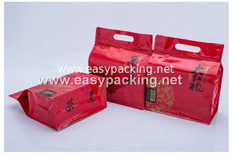Qual side sealed flat bottom pouches with zipper for tea packaging