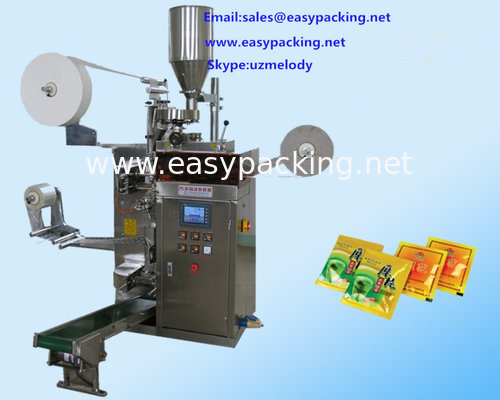 Automatic filter tea bag packaging machine with string,tag and envelop