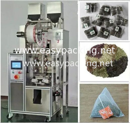 Eletctronic sclae automatic pyramid nylon tea bag packing machine with envelop