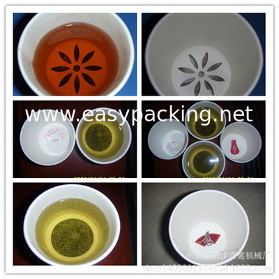 Tea cup filling and sealing machine .Easy and fashion drink
