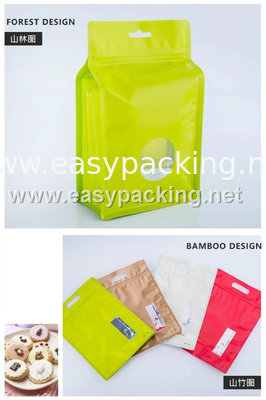 Qual side sealed flat bottom pouches with zipper for food packaging