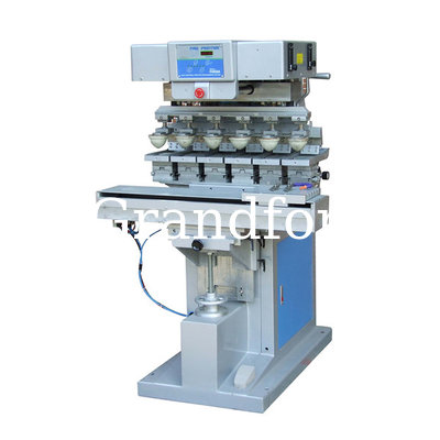 air pressure semi-automatic six color pad printing machine with shuttle