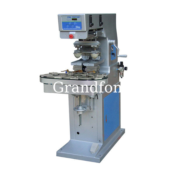 low cost air pressure shoes two color pad printing with conveyor