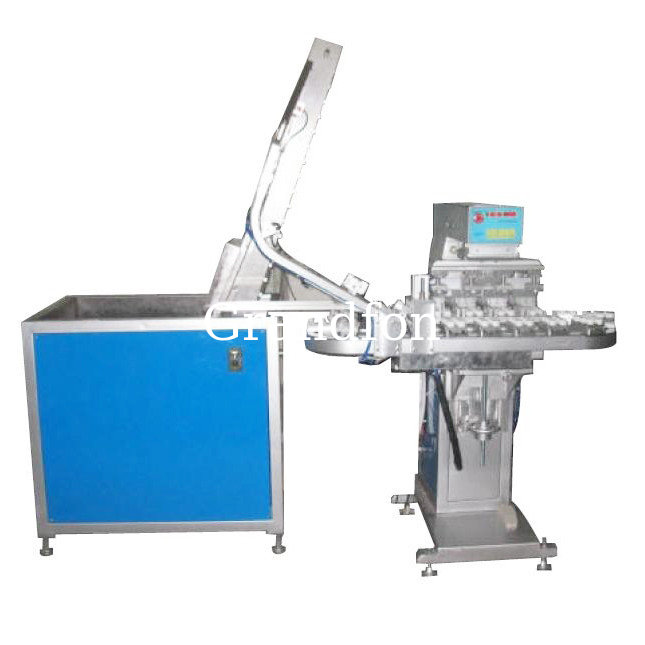Automatic 4 color beverage caps pad printing machine with conveyor