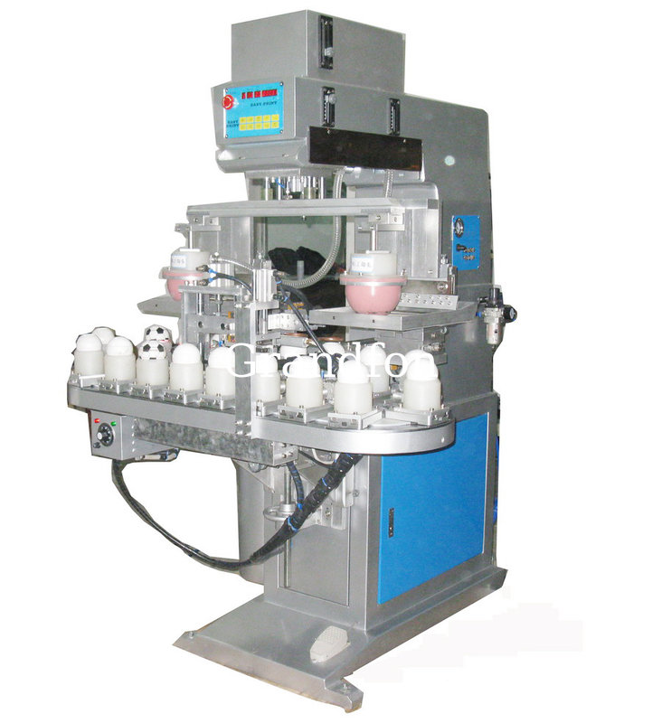 Two color toy ball pad printer with conveyor