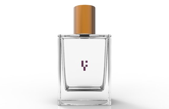 Custom Square Empty Perfume Bottles With Metallic Design / Frangrance Customization supplier