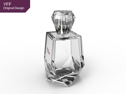 Diamond Sparkling Empty Perfume Bottles 100ml Transparent Glass Custom Logo supplier