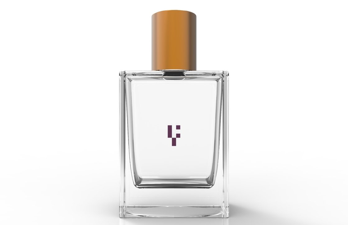 Custom Square Empty Perfume Bottles With Metallic Design / Frangrance Customization supplier