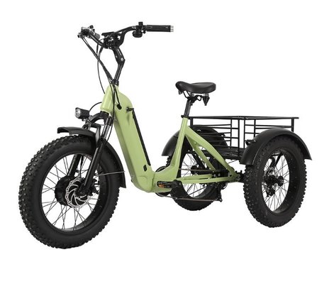 48V500W Brushless Geared Motor Black Electric Fat Bicycle with Front And Rear Disc Brakes