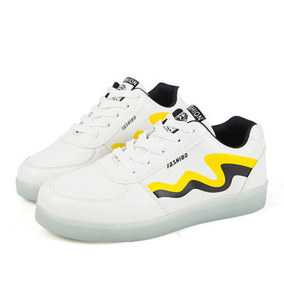 China Casual Walk Mens Led Shoes High Elastic , Remote Control Light Up Tennis Shoes supplier