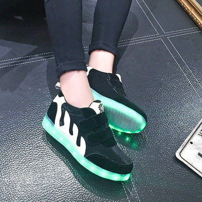 China High Elastic Led Tennis Shoes With Lights , Comfortable Black Light Up Shoes supplier