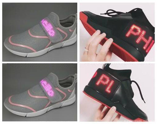 China Message Display LED Display Shoes / Toddler Light Up Sneakers Adjustable Editable supplier
