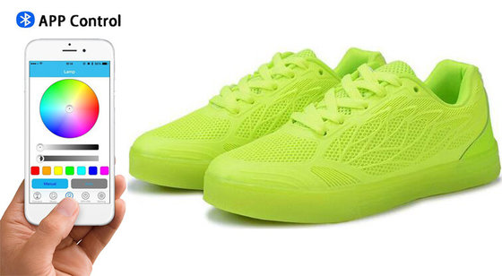 China Smart Phone APP App Controlled LED Shoes Womens / Men Led Luminous Sneakers supplier