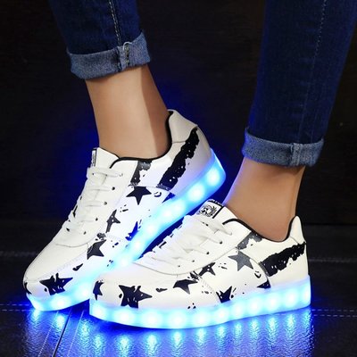 Bluetooth App LED Light Up Sneakers Custom White Ed Shoes For Adults supplier