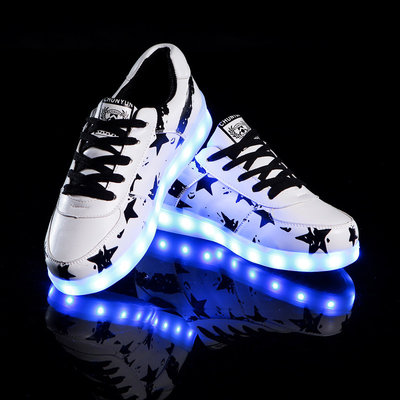 Bluetooth App LED Light Up Sneakers Custom White Ed Shoes For Adults supplier