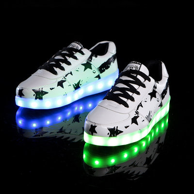 Bluetooth App LED Light Up Sneakers Custom White Ed Shoes For Adults supplier