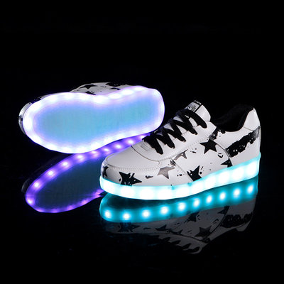 Bluetooth App LED Light Up Sneakers Custom White Ed Shoes For Adults supplier