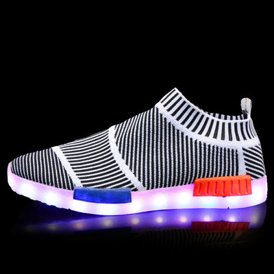 Street Dance Light Up Gym Shoes With Lights On The Bottom , Adults Neon Light Up Shoes supplier