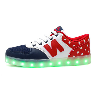 Rainbow Shining Rechargeable LED Sneakers 11 Changing Modes Non - Slip supplier