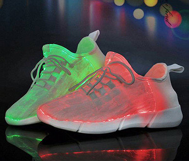 Pink Fiber Optic LED Shoes Full Screen Display Girls Light Up Sneakers supplier