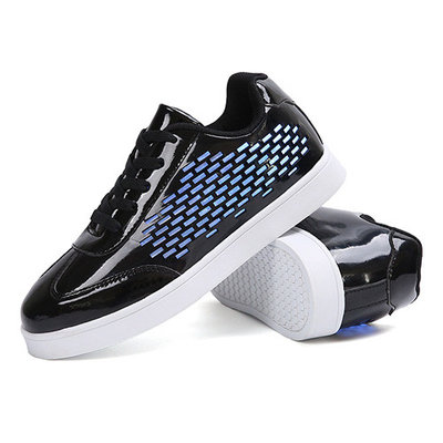 Colorful Fiber Texture LED Screen Shoes Remote Control Led Light Up Sneakers supplier