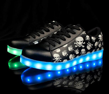 Kids Teenagers LED Light Up Sneakers Footwear Woven Fiber With Music supplier