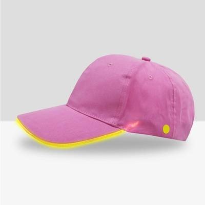 Fiber Optic Illuminated Light Up Baseball Hat , Short Eaves Led Party Hats supplier
