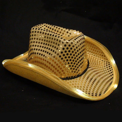 Neon Flash LED Light Up Hats Glow In Dark Flashing Lighted Cowboy Hats 5 Colors supplier
